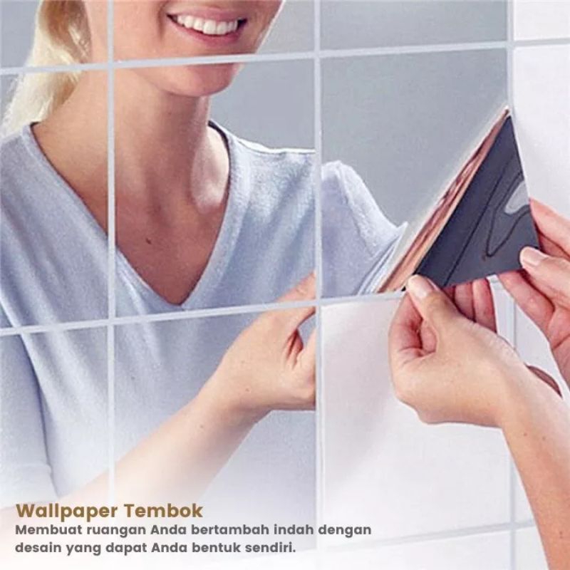 Jual Stiker Cermin Dinding Anti Pecah Tempel Persegi Rectangular ...
