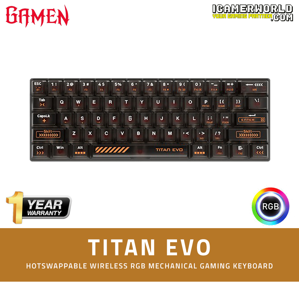Jual Gamen Titan Evo RGB Hotswap Wireless Mechanical Gaming Keyboard ...