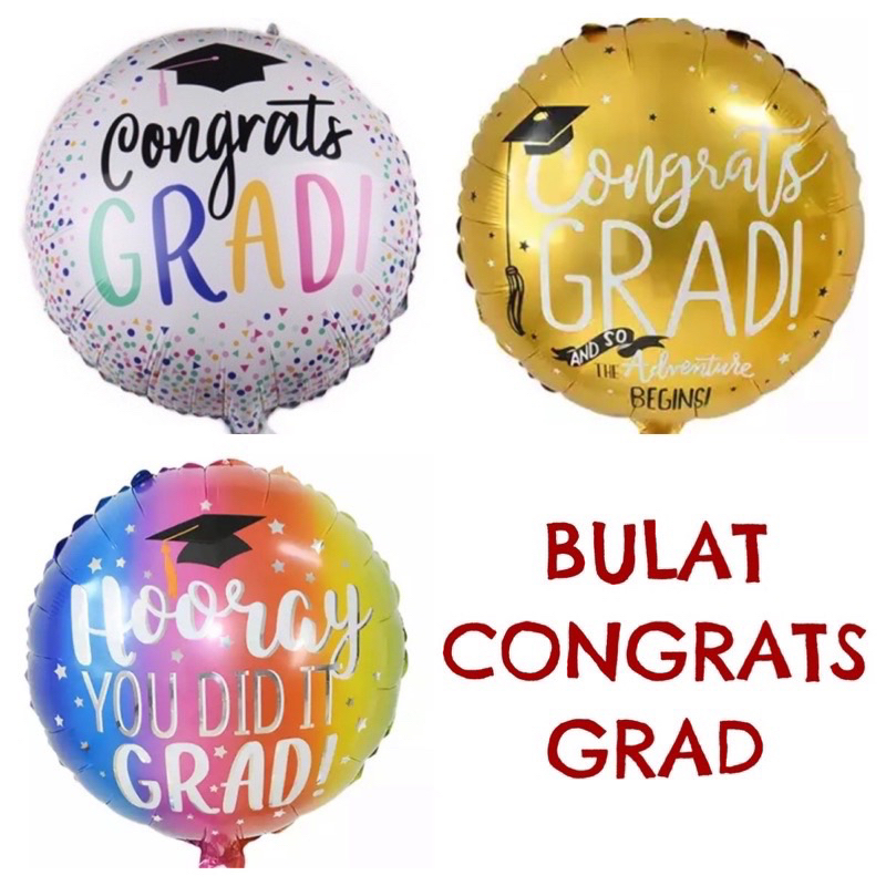 Jual Balon Graduation Wisuda Congrats Graduate Bulat | Shopee Indonesia
