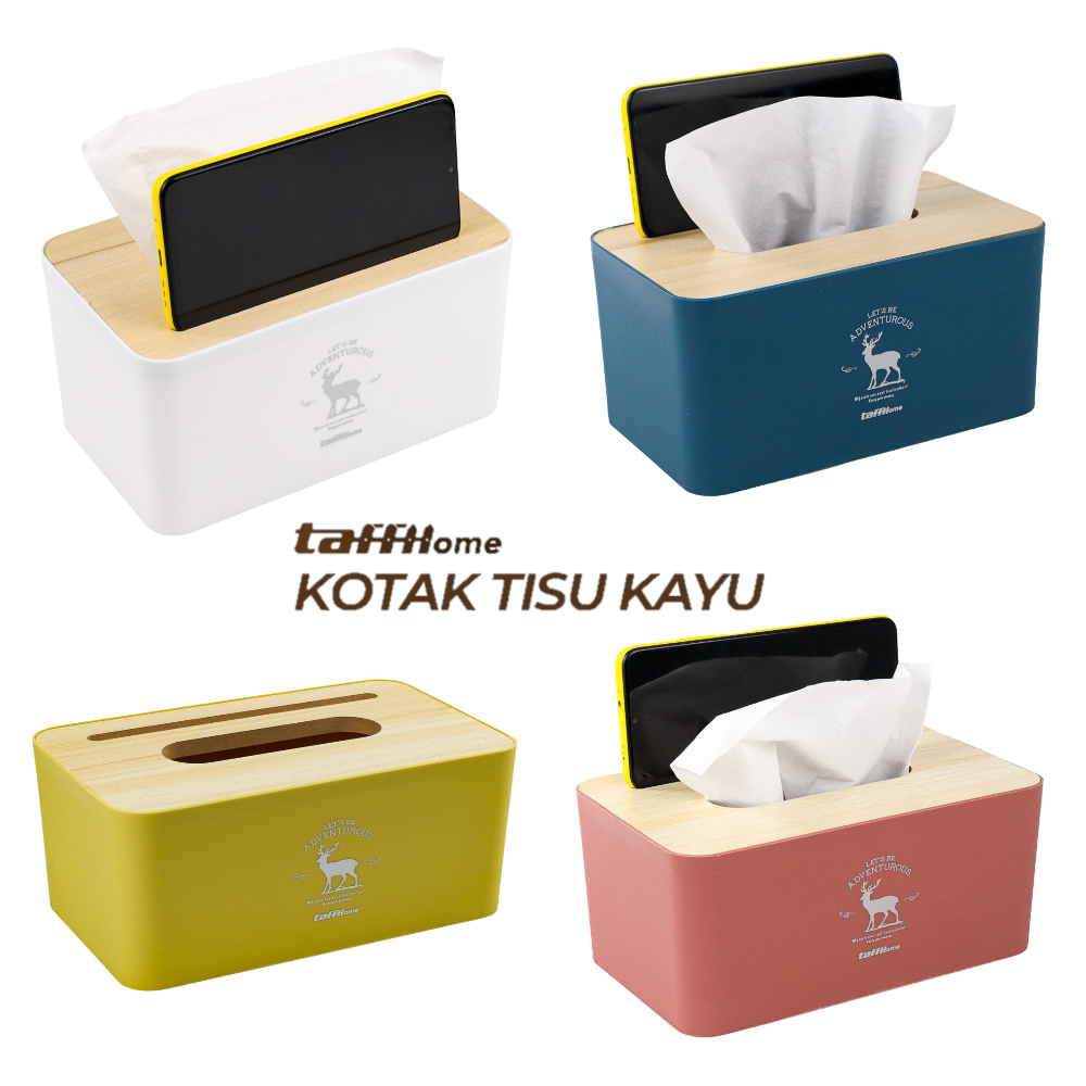 Jual TaffHOME Kotak Tisu Kayu Tissue Box dengan Holder Smartphone ...
