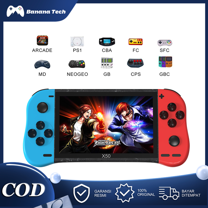 Jual Banana Tech New Arrival X50 Handheld Game Player 5.1 inch H-D ...