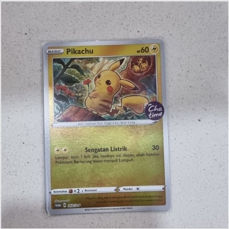 Jual kartu pokemon /pikachu chatime / pokemon chatime | Shopee Indonesia