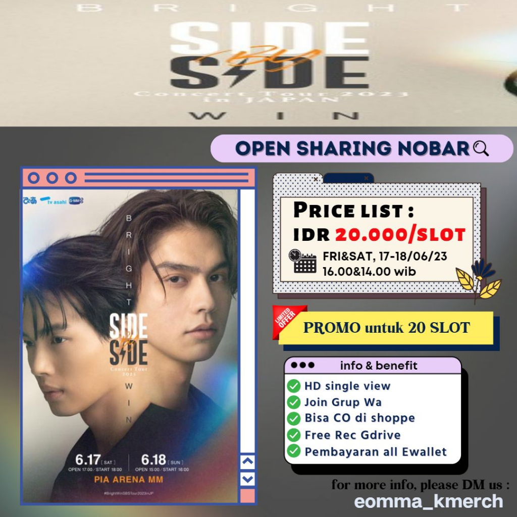 Jual SHARING [NOBAR] BRIGHT WIN CONCERT SIDE BY SIDE IN JAPAN | Shopee Indonesia