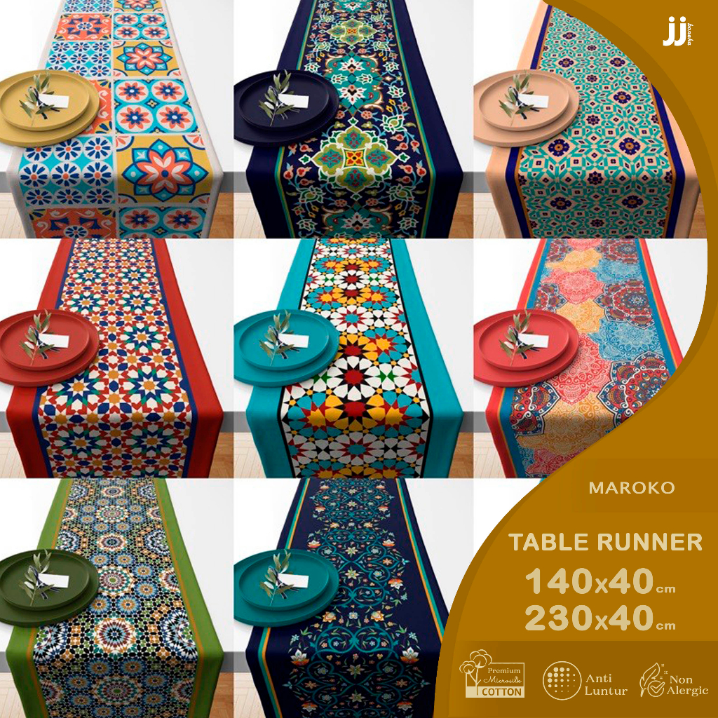 Jual TABLE RUNNER TAPLAK MEJA MOTIF TURKISH BOHEMIAN MAROKO 140X40 DAN ...
