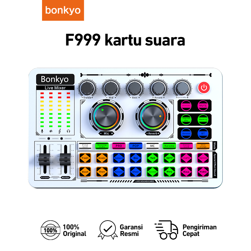 Jual Bonkyo F999 SoundCard Bluetooth compatible External Wireless DJ ...