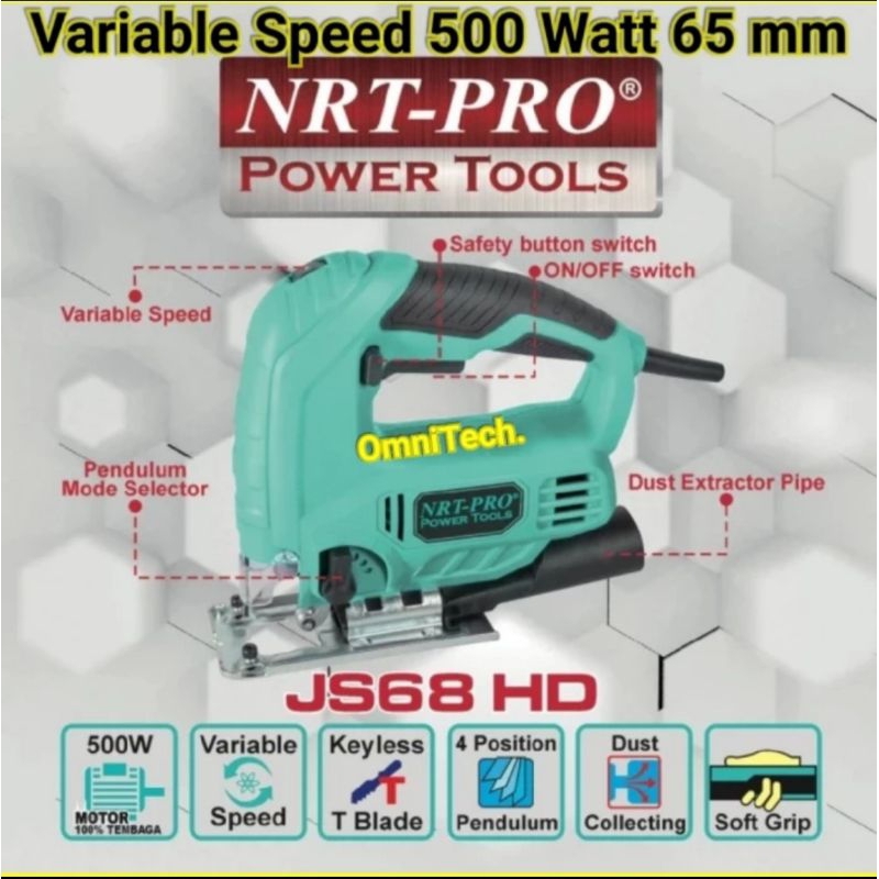 Jual Mesin Gergaji Jigsaw Listrik Triplek Kayu Besi Jig Saw NRT JS68 ...