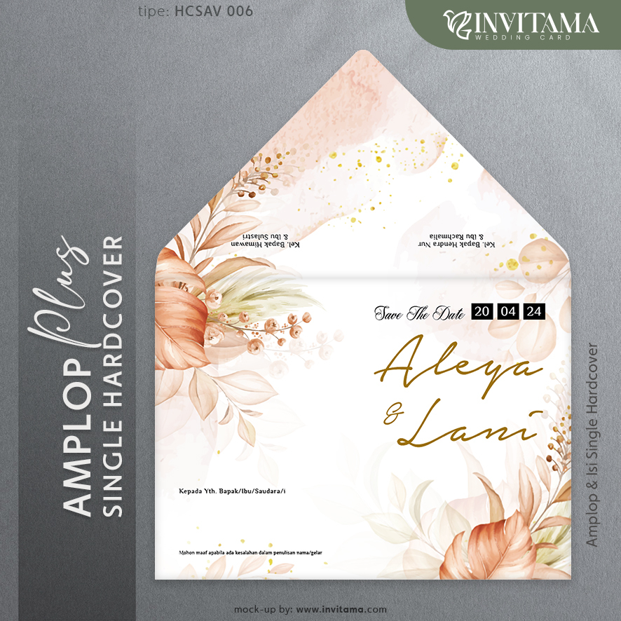 Jual INVITAMA Undangan Pernikahan Amplop + Single Hardcover Tebal Fancy ...