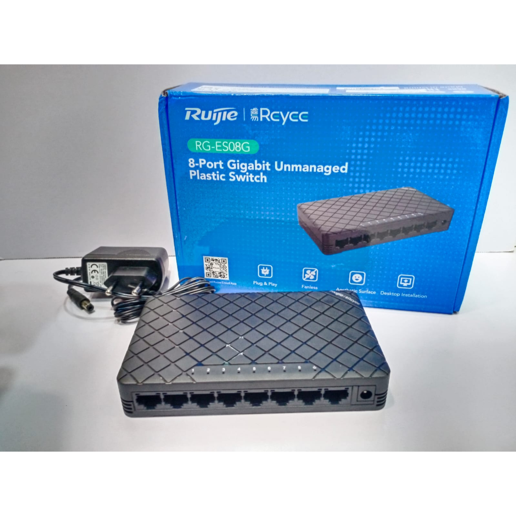 Jual SWITCH HUB RUIJIE RG-ES08G 8 PORT GIGABIT UNMANAGED PLASTIC SWITCH ...