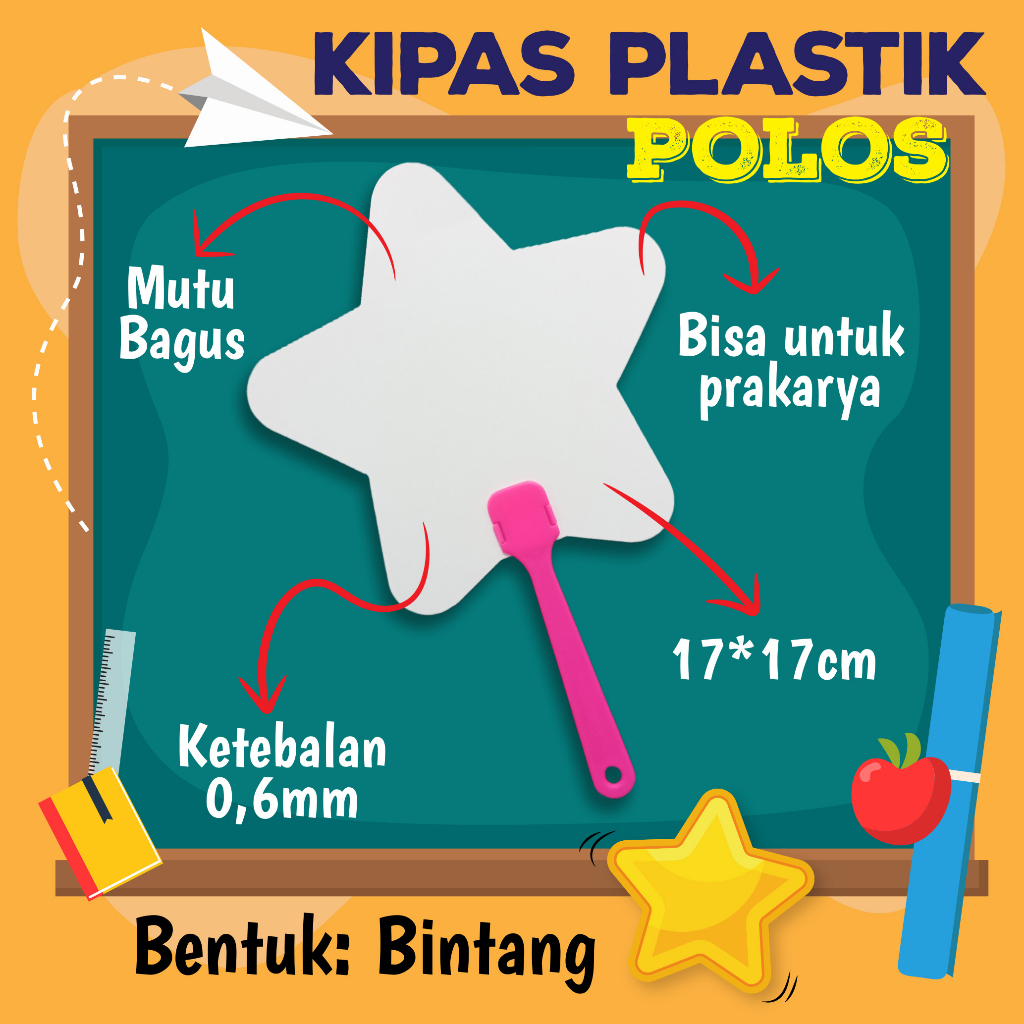Jual KIPAS PLASTIK POLOS MODEL BINTANG 17cm-PRAKARYA ANAK, MIN. ORDER ...