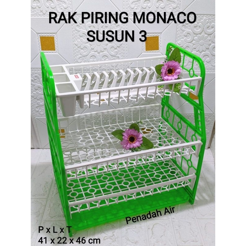 Jual RAK PIRING 3 SUSUN MONACO | Shopee Indonesia