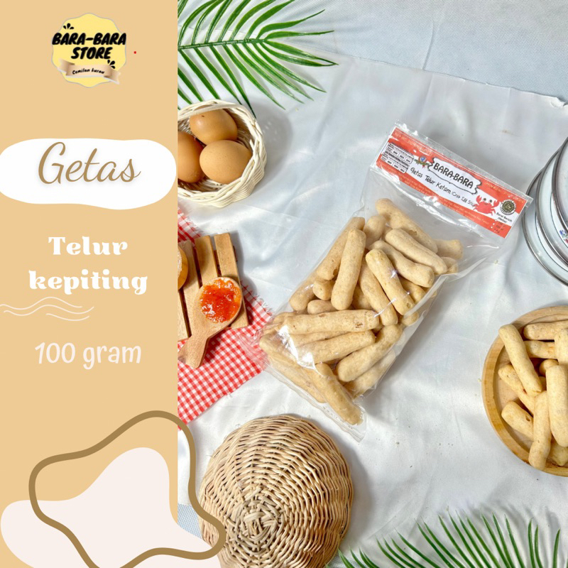 Jual Getas telur kepiting/ cemilan Bangka/snack instan kemasan 100gram ...