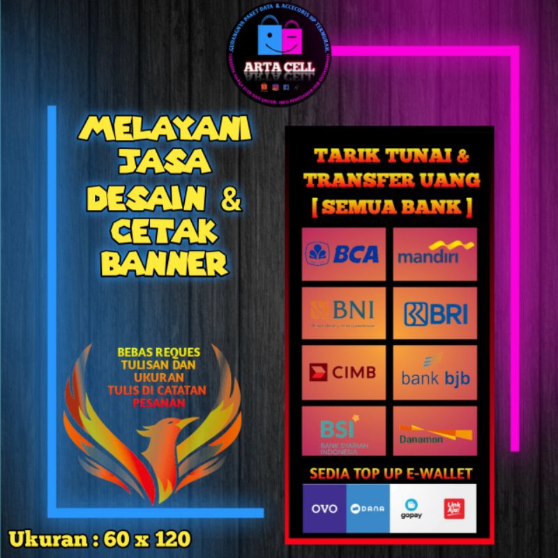 Jual Cetak Spanduk Banner Konter Transfer Bank | Shopee Indonesia