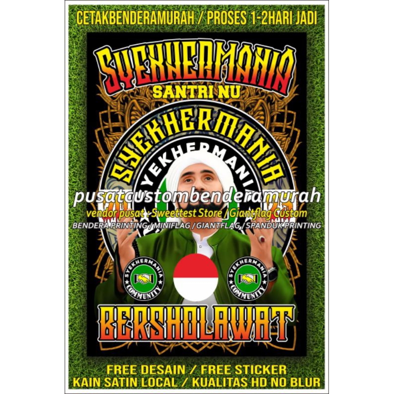 Jual BENDERA SYEKHERMANIA 120X80 DESAIN TERLARIS DAN BISA COD BONUS ...