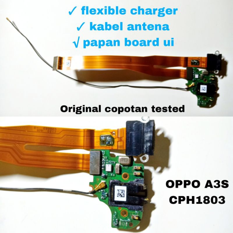 Jual flexible charger kabel antena board ui oppo a3s cph1803 original ...