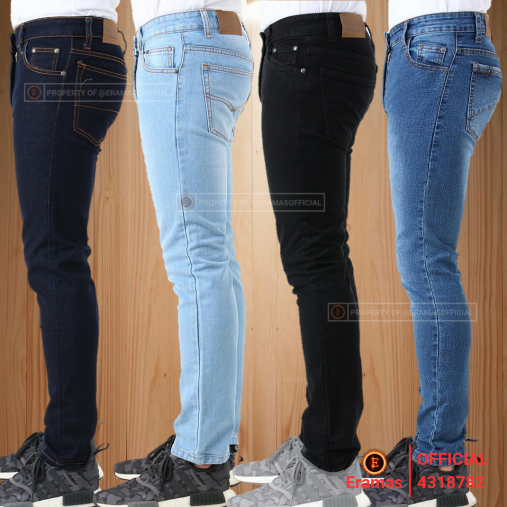 Jual Celana Jeans Panjang Pria Cowok Dewasa Slim Fit Pensil Slimfit ...