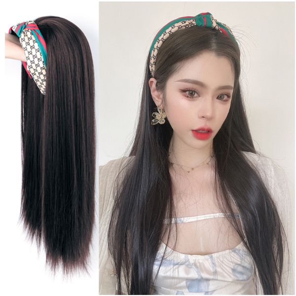 Jual Wig Bando Rambut Panjang Lurus Headband Wig Long Straight Hair ...