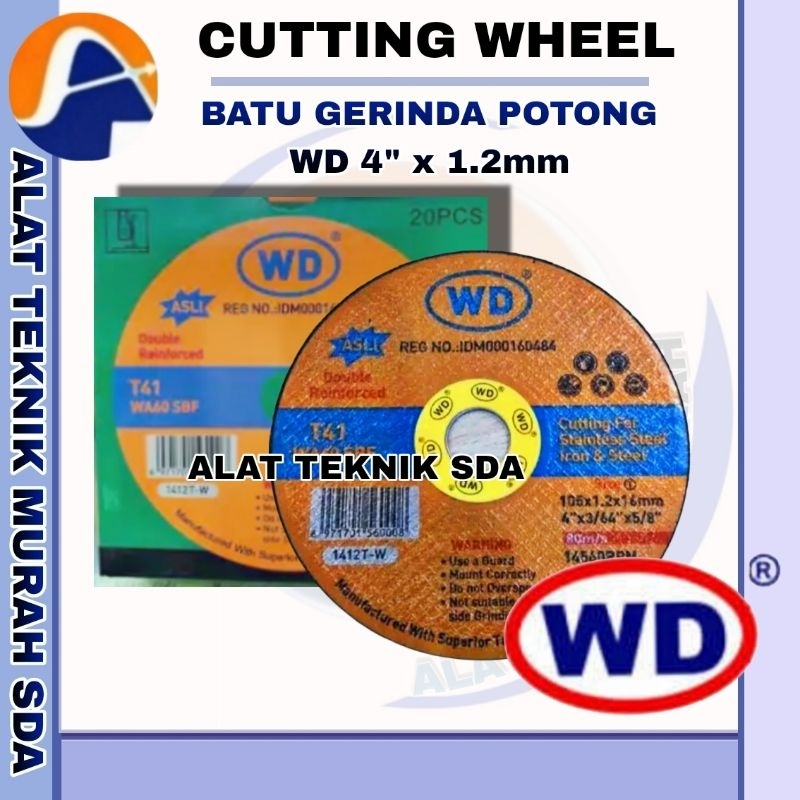 Jual Batu Gurinda Gerinda Potong Besi WD 4" x 1.2 mm | Shopee Indonesia