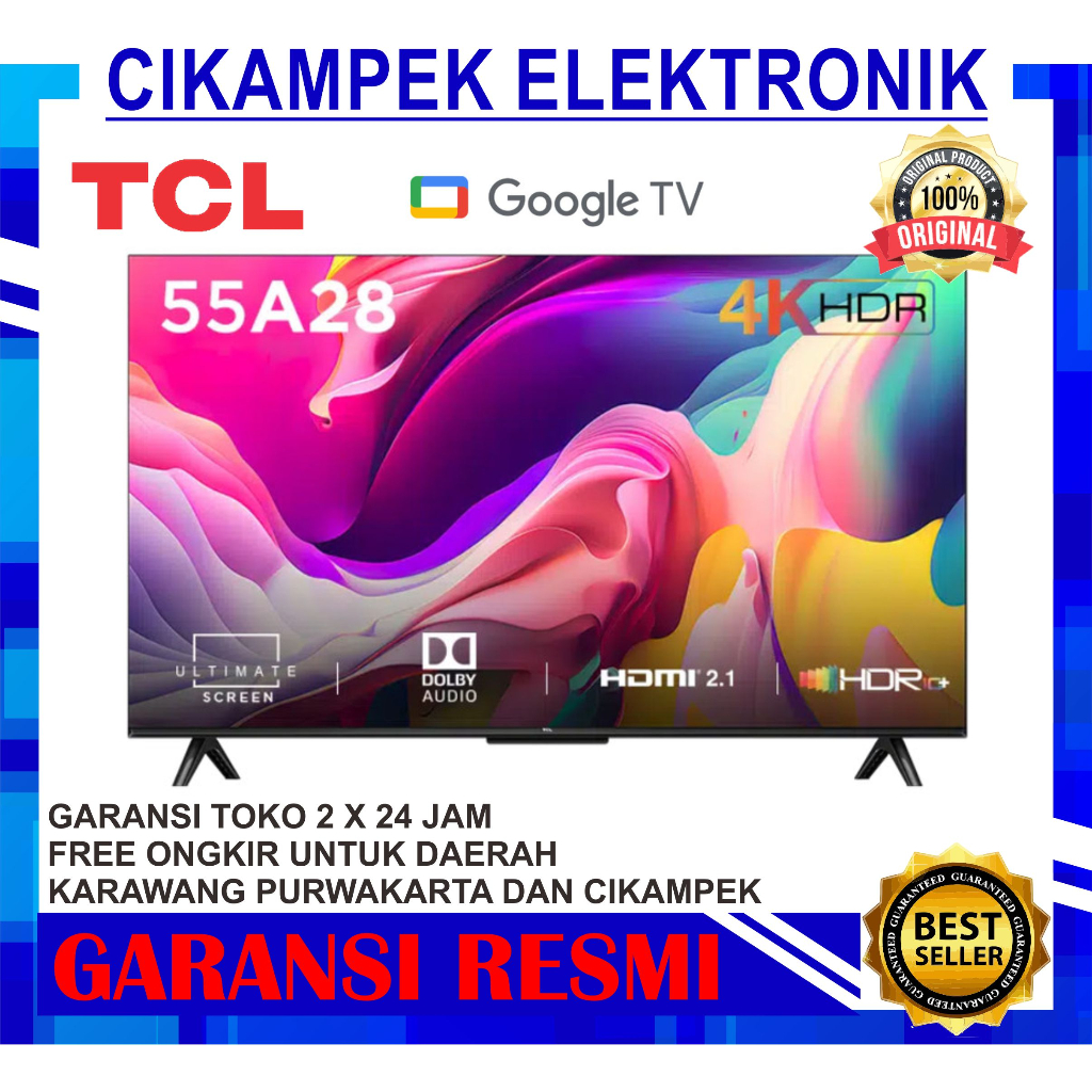 Jual TV LED TCL 55A28 GOOGLE TV 55 INCH 4K UHD HDR 10 DOLBY AUDIO ...