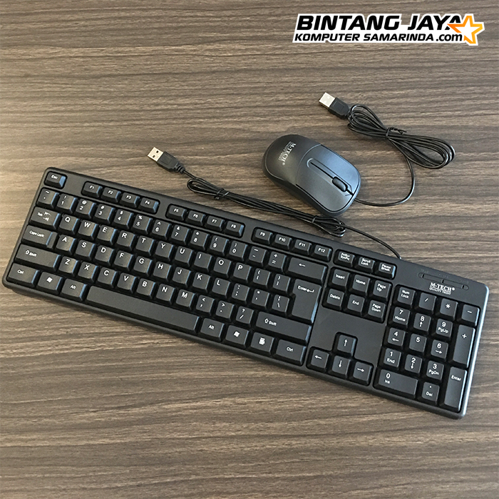 Jual Paket Keyboard + Mouse Wired USB M-Tech STK-05 | Shopee Indonesia