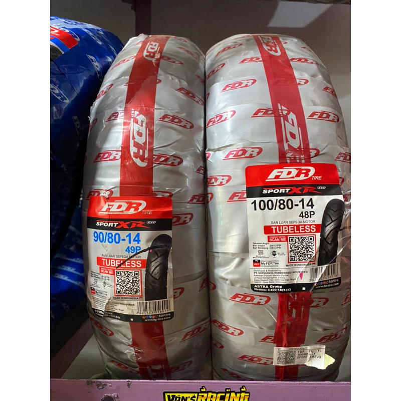Jual BAN FDR TL SPORT XR EVO Ring 14 Ban Motor Tubeless 90/80-14 100/80 ...
