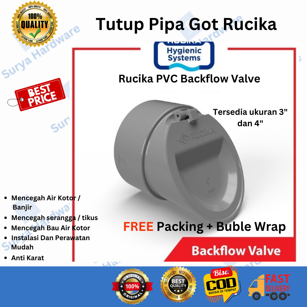 Jual Rucika PVC Backflow Valve Ukuran 3 Jual Rucika PVC Backflow Valve Ukuran 3