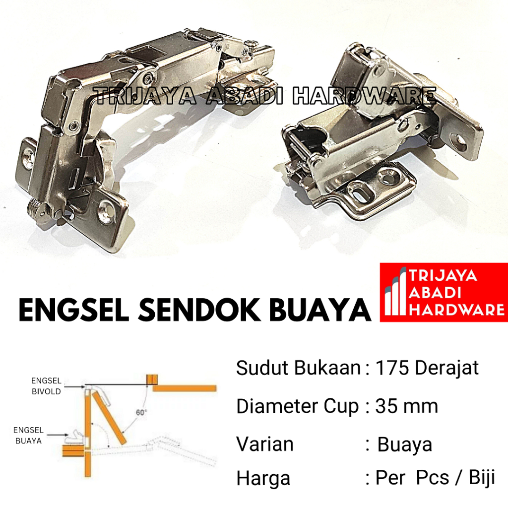 Jual Engsel Sendok Buaya 175 Derajat - Engsel Pintu Kabinet | Shopee ...