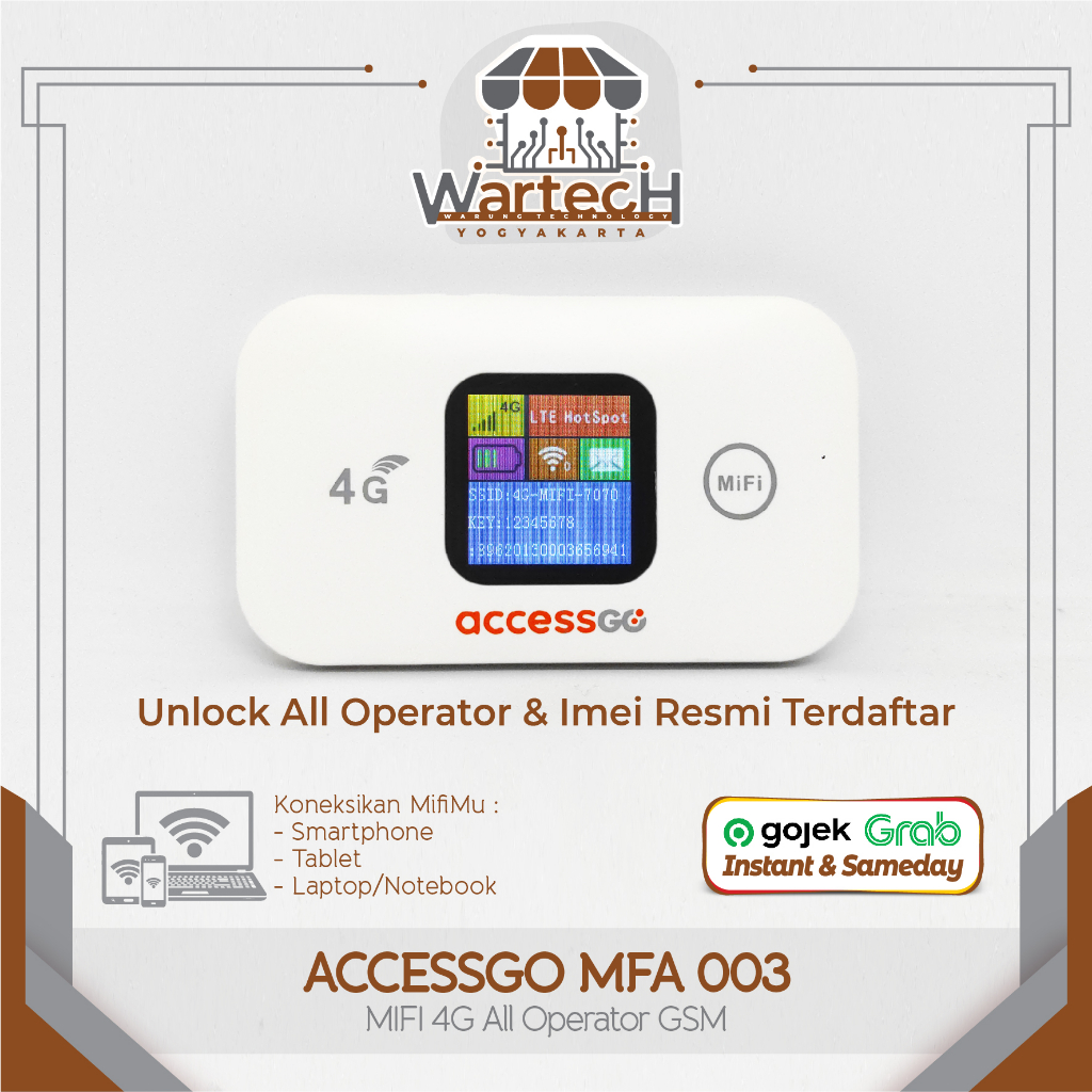 Jual Modem wifi AccessGo MiFi MFA-003 4G With Display All Operator GSM Garansi Resmi | Shopee ...