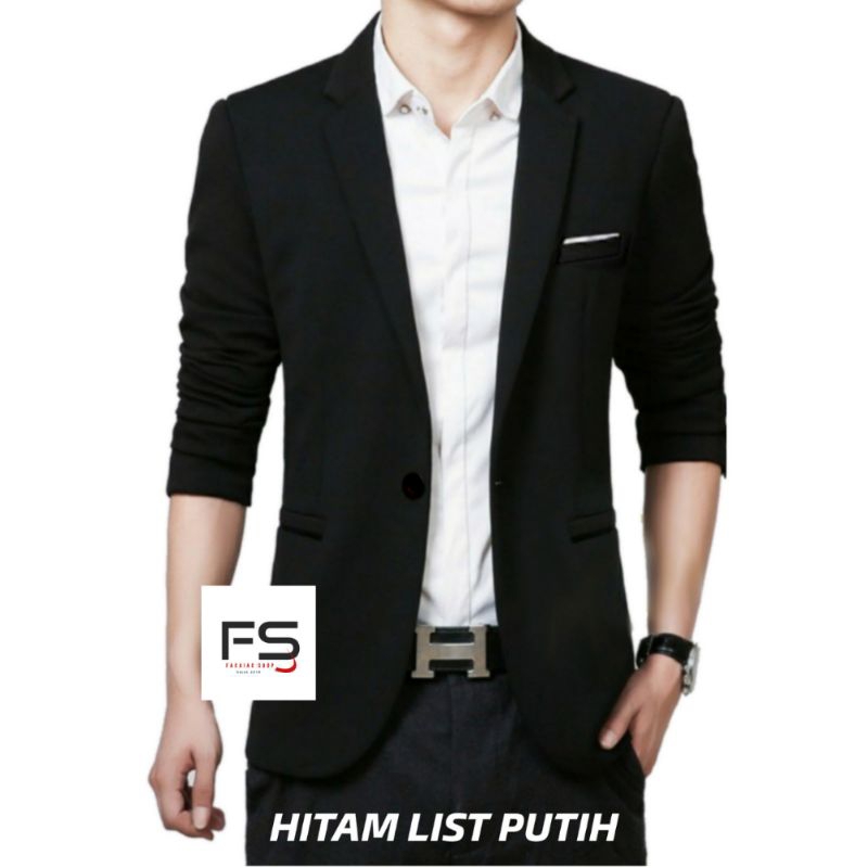 Jual FS - Blazer Pria Terbaru Slim Casual Santai Kekinian Slimfit / Jas ...