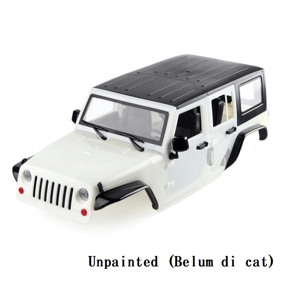 Jual Jeep Wrangler Rubicon 4 Door Hard Body Shell Kit 313mm Wheelbase 1/10 | Shopee Indonesia