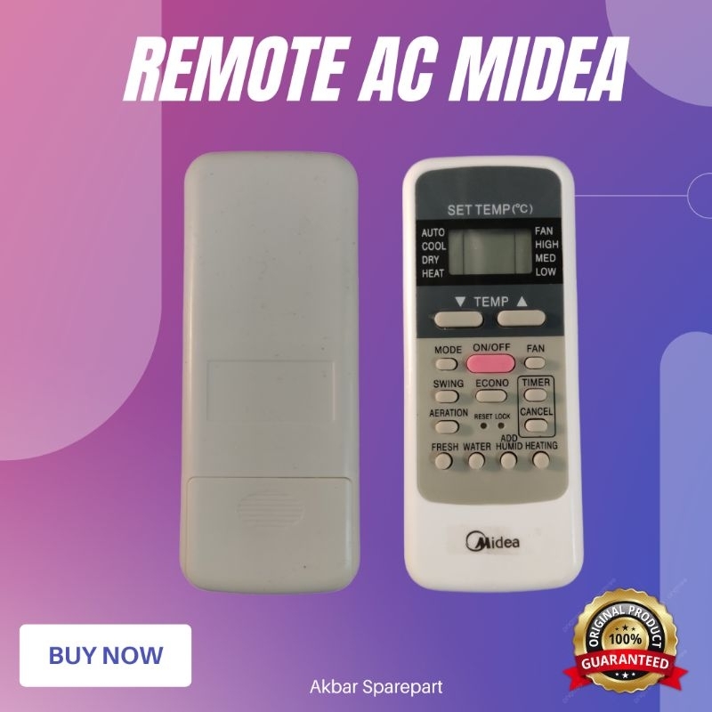 Jual Remote AC Midea Sesuai Gambar Remot AC Media | Shopee Indonesia