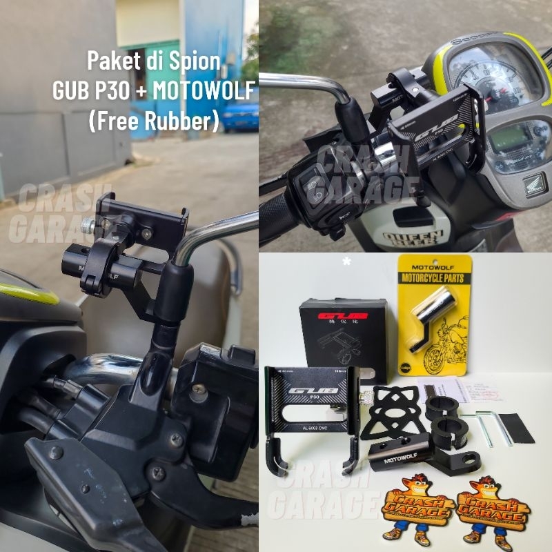 Jual GUB P30 Original Phone Holder Hp Sepeda Motor Alumunium Alloy Tempat Hp Motor Dudukan Hp ...