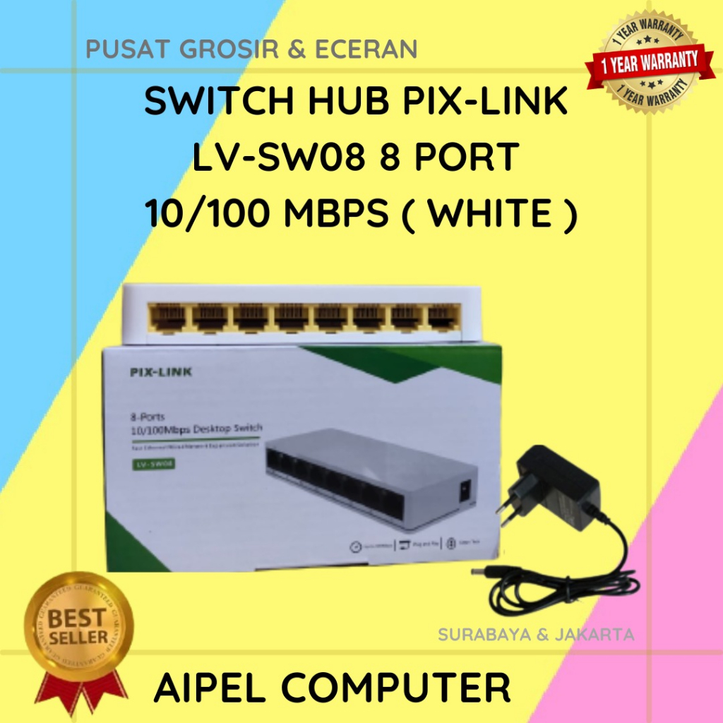Jual PIXLINK8 | SWITCH HUB PIX-LINK LVSW08 8 PORT 10/100 MBPS ( WHITE ...