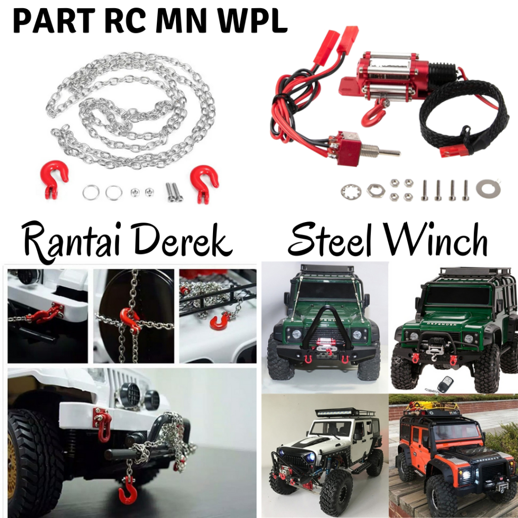 Jual Aksesoris Part RC Steel Winch Wired Electric Metal Rock Crawler MN ...