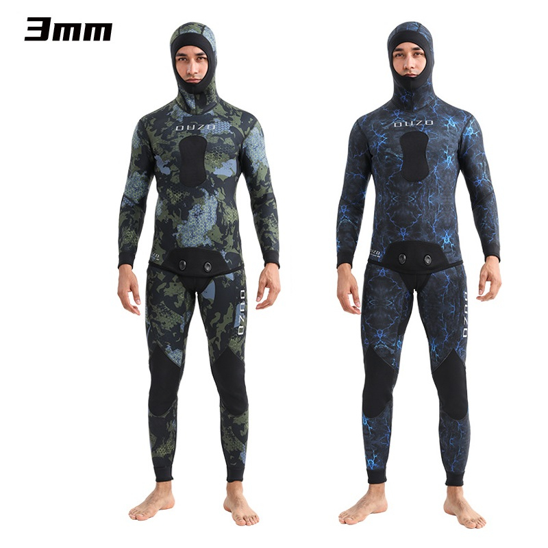 Jual OUZO Men&Women 3MM Neoprene Wetsuit Two-piece Camouflage ...