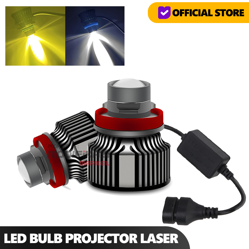 Jual LAMPU LED LASER PROJECTOR H11 H8 H9 9006 HB4 H7 40 WATT 2 WARNA 12-24V | Shopee Indonesia