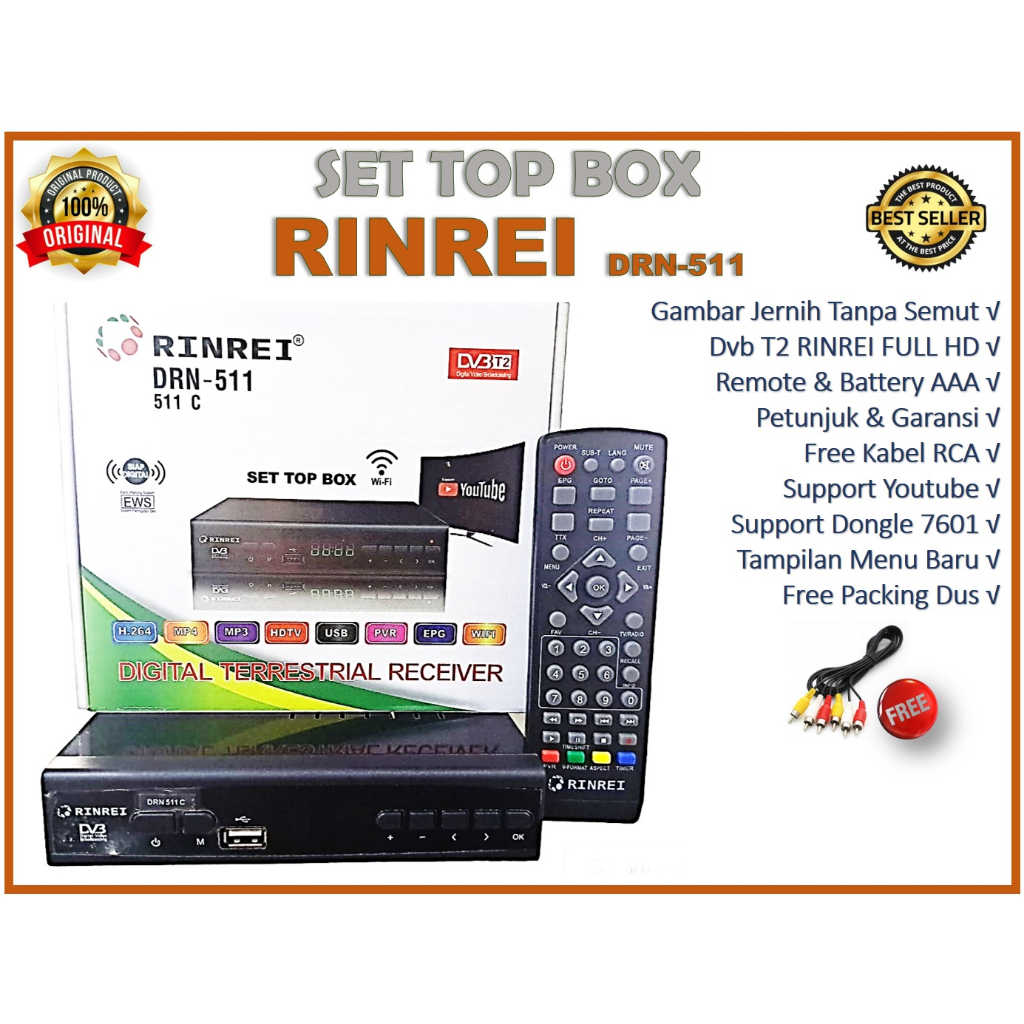 Jual Set Top Box Rinrei DRN 511 Setopbox Rinrei Tv Digital Rinrei TV Digital | Shopee Indonesia