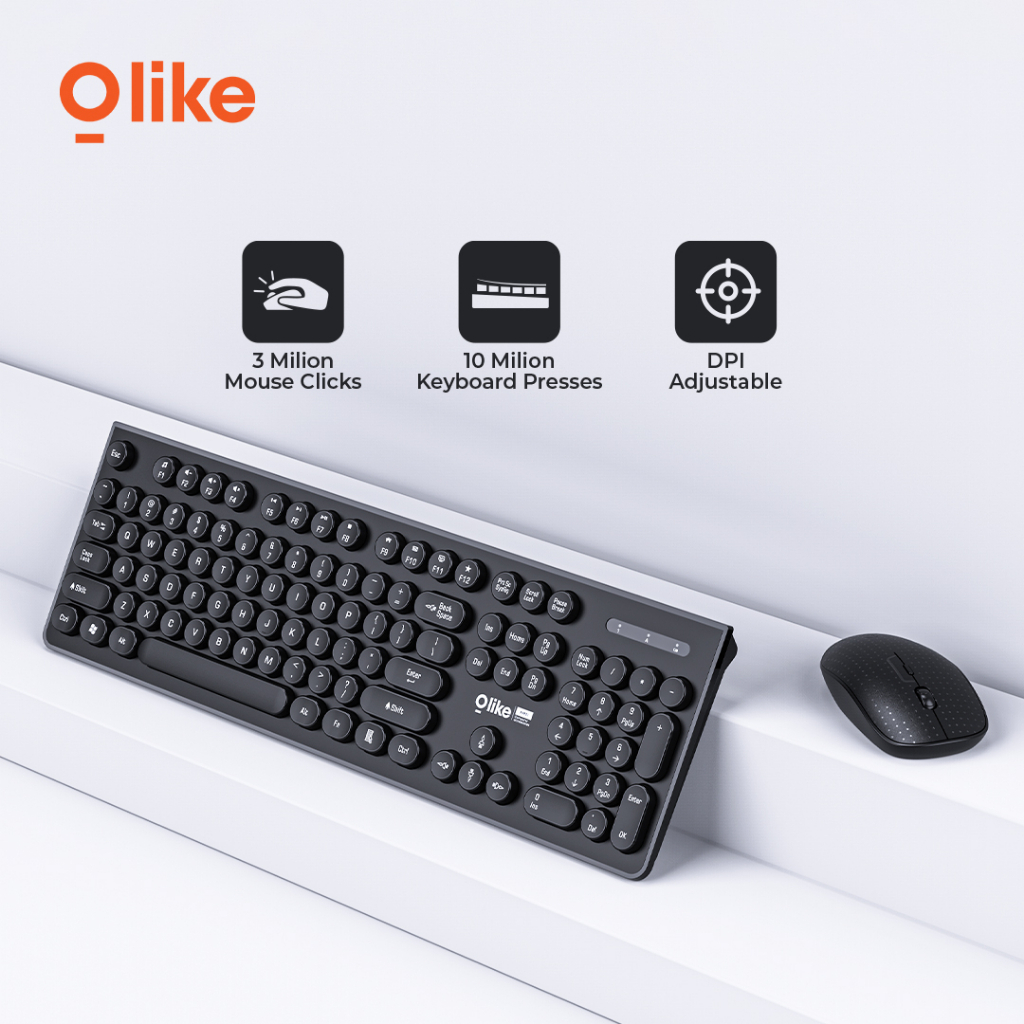 Jual OLIKE WIRELESS KEYBOARD MOUSE COMBO SET PORTABLE DPI KMS1 | Shopee ...