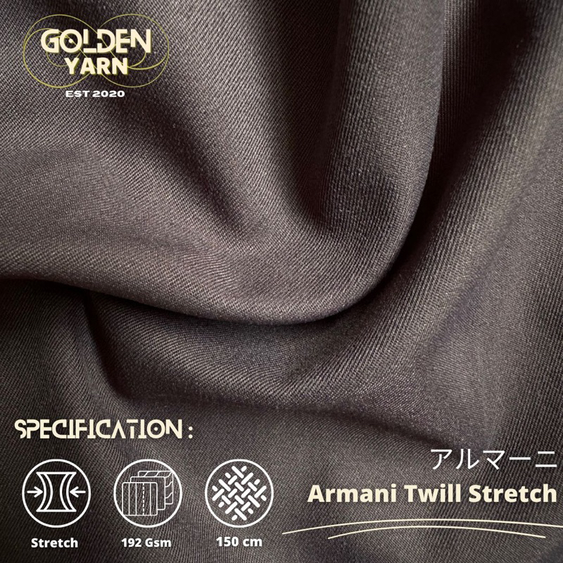 Jual Armani Twill Stretch High Twist | Kain Celana Blazer kualitas ...