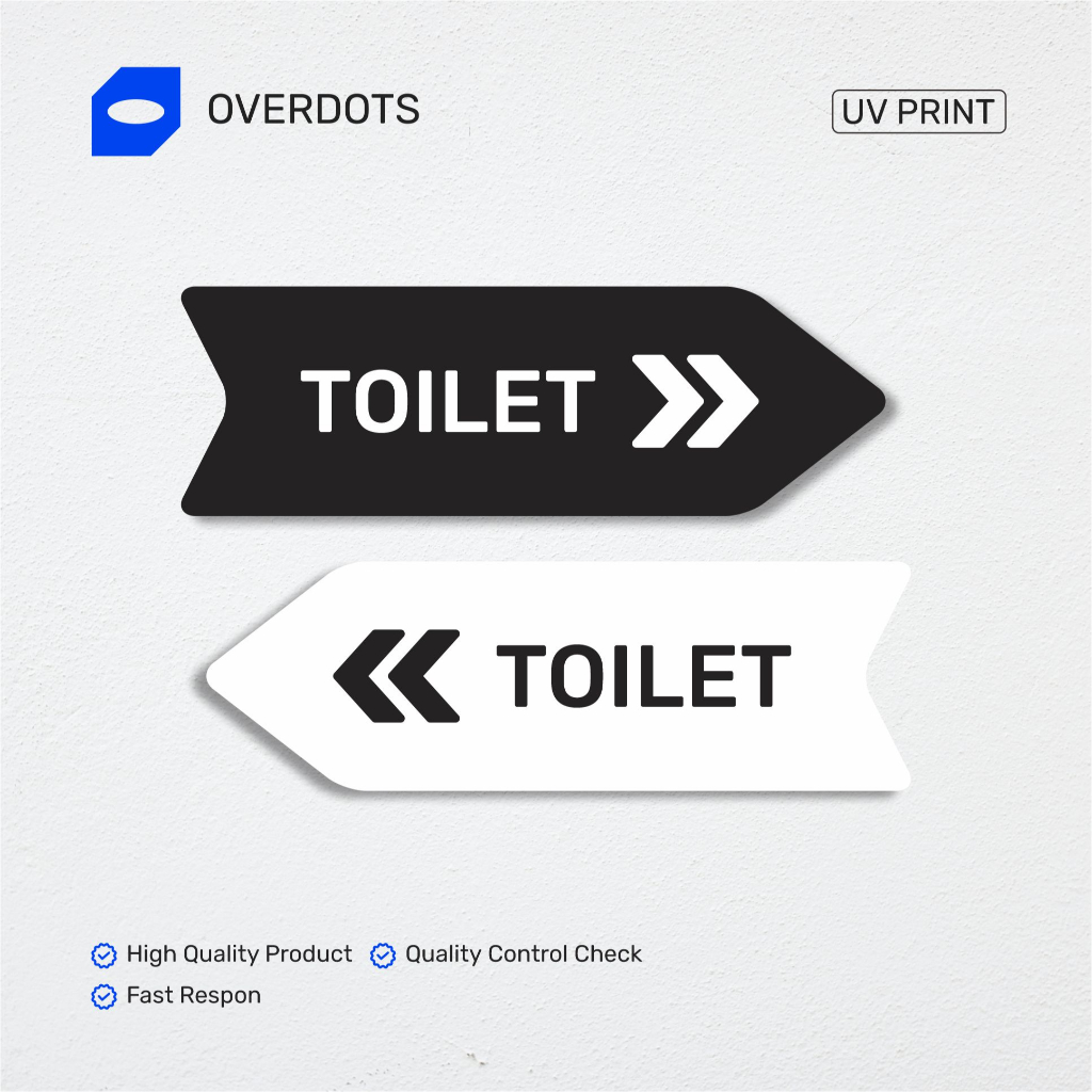 Jual Sign Tulisan Toilet Umum WC Restroom Pria Wanita Label Panah ...