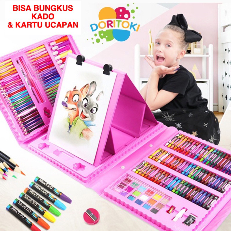 Jual Doritoki 208pcs Crayon Anak Pengasah Set Alat Menggambar Melukis ...