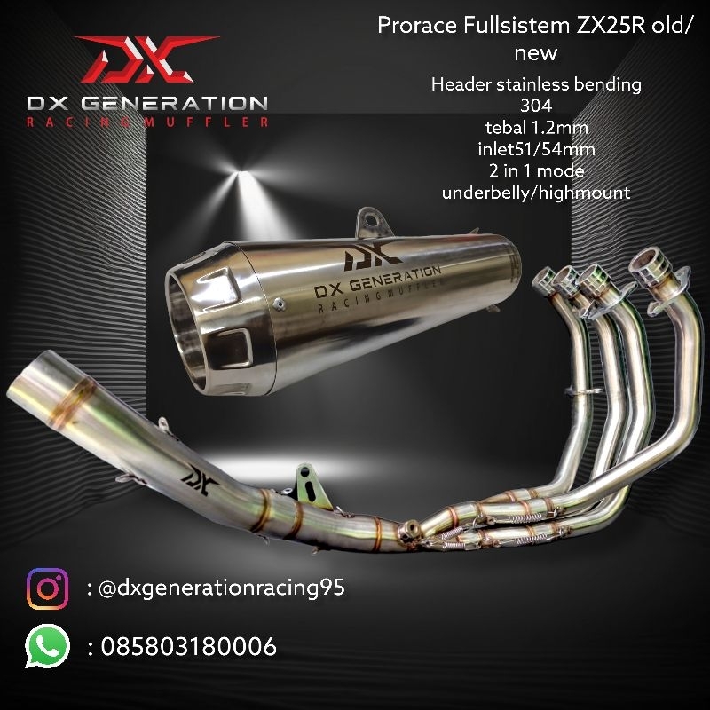 Jual Knalpot Racing DX generation tipe Prorace model arrow Fullsistem ...