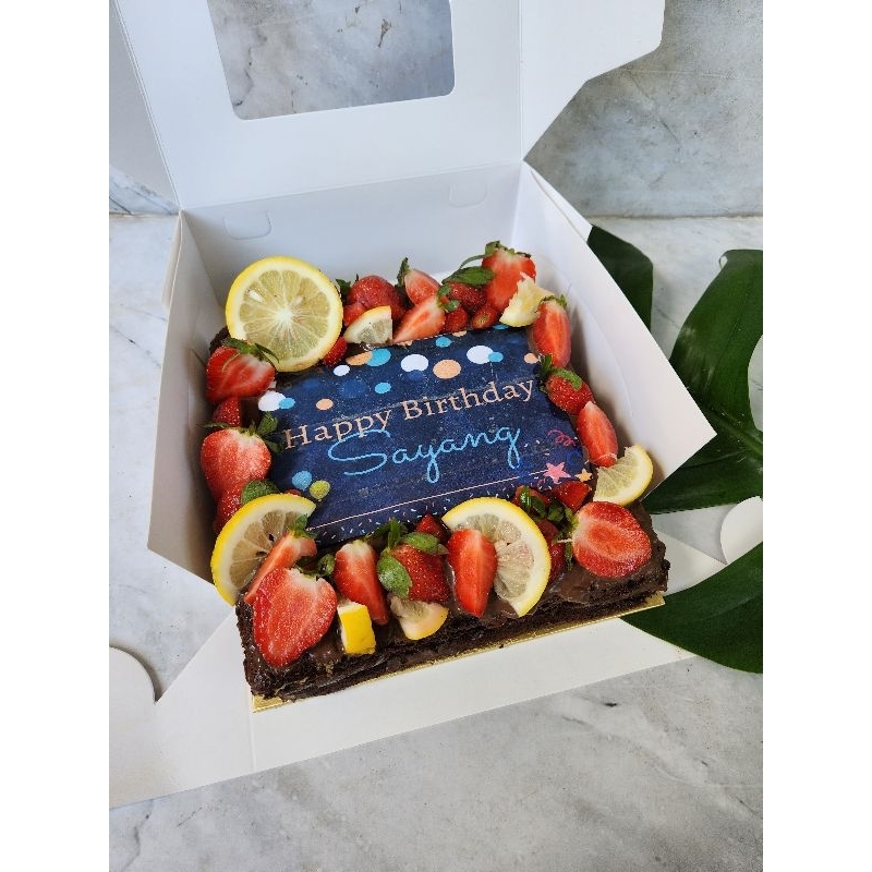 Jual Keto Brownies Hias Cake Kue Ulang Tahun Sugarfree Flourless Gluten ...
