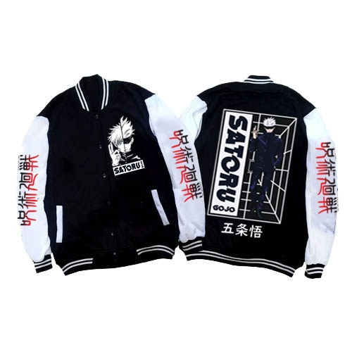 Jual Jaket Baseball Varsity Gojo Satoru Anime Jujutsu Kaisen Varsity ...