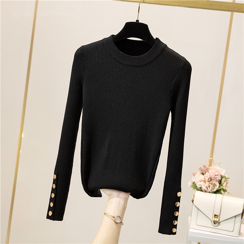Jual ATASAN RAJUT WANITA (lengan kancing) Baju Rajut Wanita Kaos Import ...