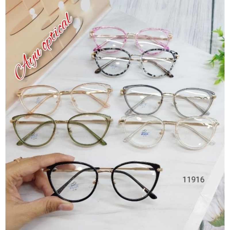Jual kacamata wanita cat Eye paket lensa BLUECROMIC frame 11916 ...