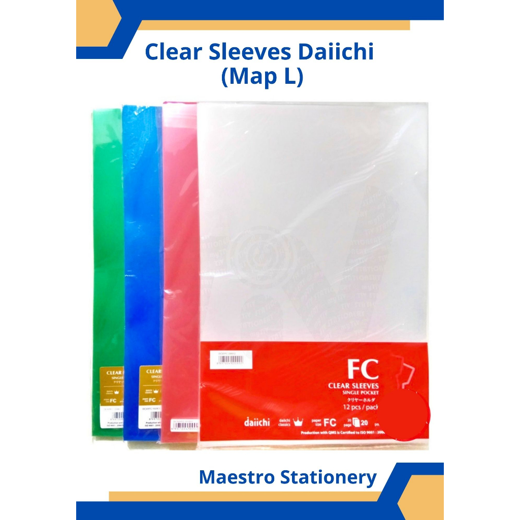 Jual Clear Sleeves Daiichi 9002 Classic F4 Folio / Map L / MAP FILE | Shopee Indonesia