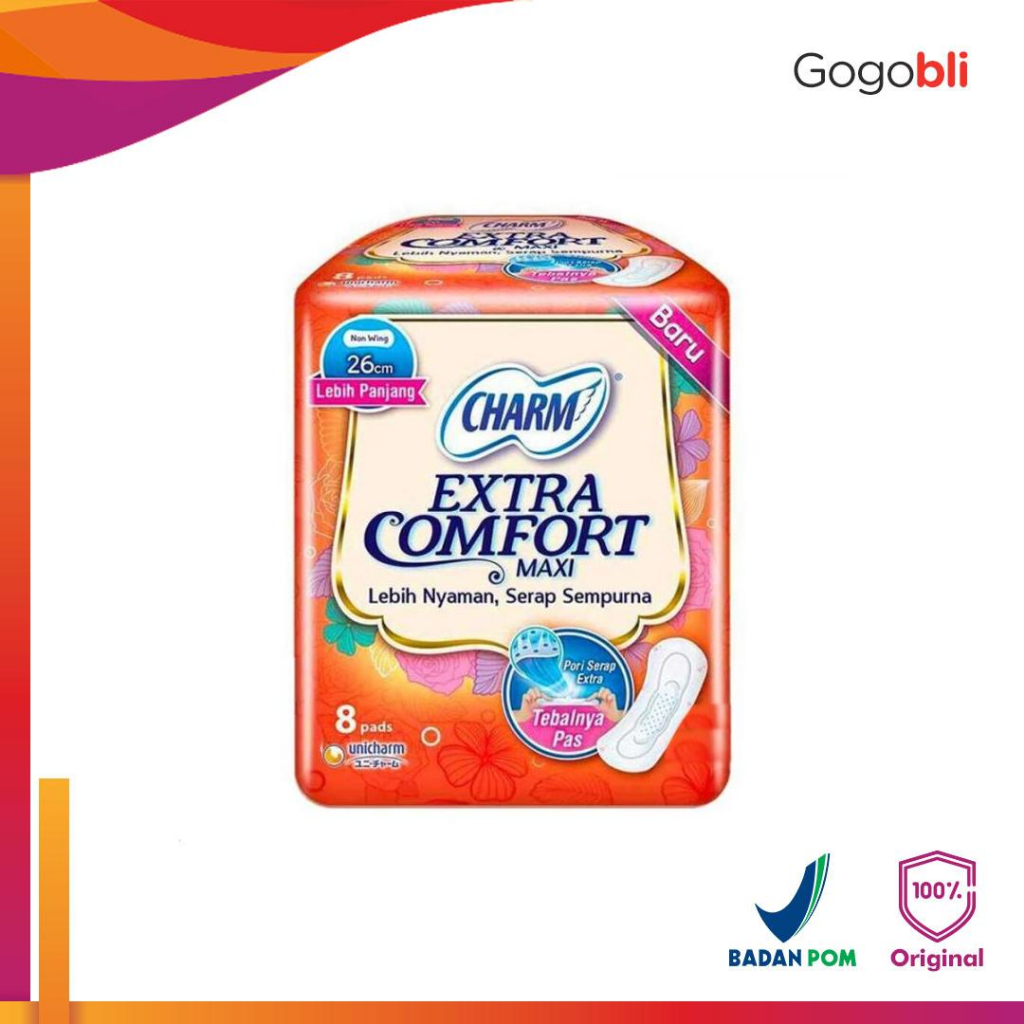 Jual Charm Extra Comfort Maxi Non Wing 26cm 8pcs | Shopee Indonesia