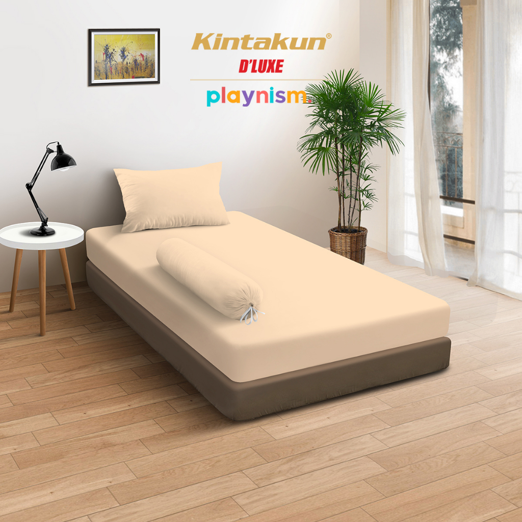 Jual Kintakun Sprei Fitted 100/120 Butter Cream Warna Polos Dluxe ...