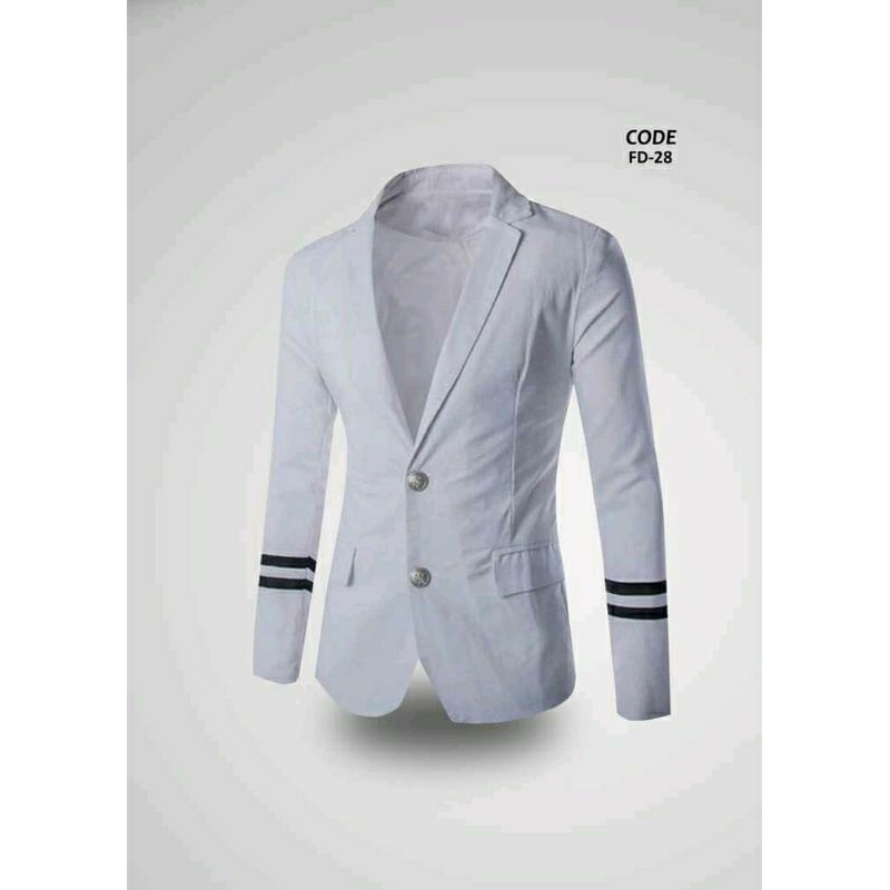 Jual Jas putih pria Blazer putih Jas pria keren Jas kerja | Shopee ...