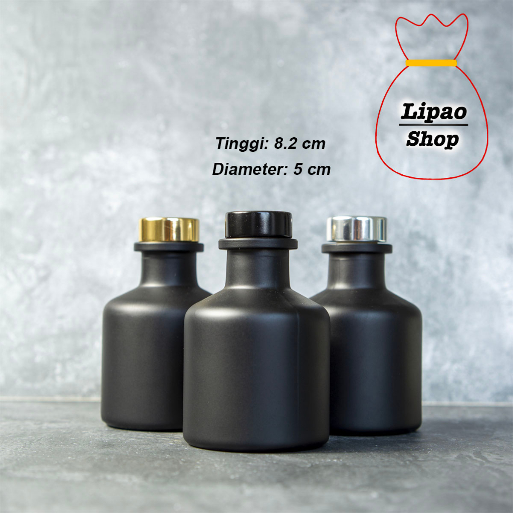 Jual Botol Reed Diffuser 50ml Kaca Hitam Doff Black Vas / Pot Tutup ...